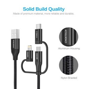 Multi USB Cable 3 in 1 Braided Cable with Lightning / Type C / Micro ...