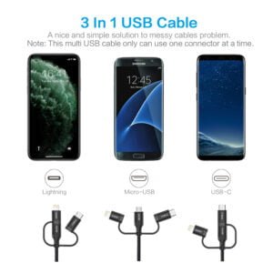 Multi USB Cable 3 in 1 Braided Cable with Lightning / Type C / Micro ...